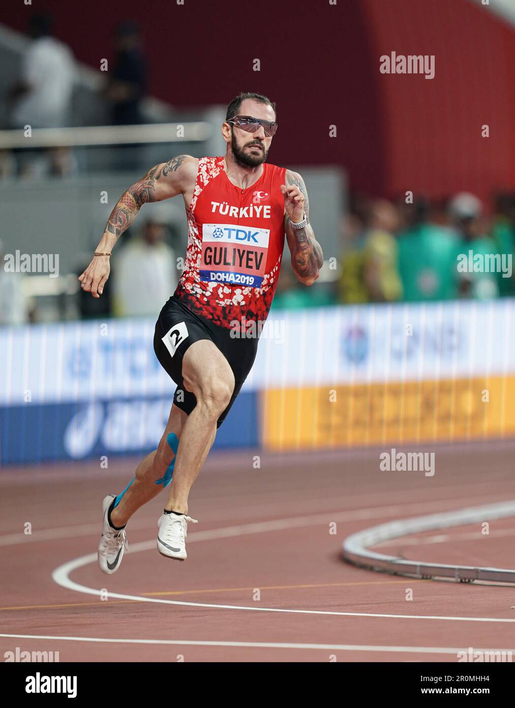 Ramil Guliyev running the 200m at the 2019 World Athletics ...