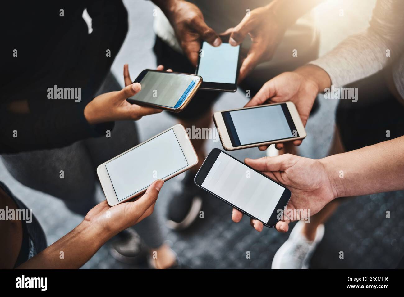 Connecting with fitness minded people. a group of unrecognizable people ...