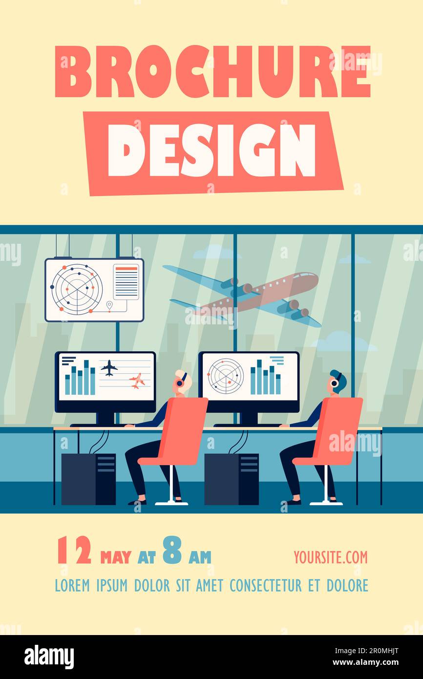 Operators controlling aircraft flat vector illustration Stock Vector Image & Art - Alamy