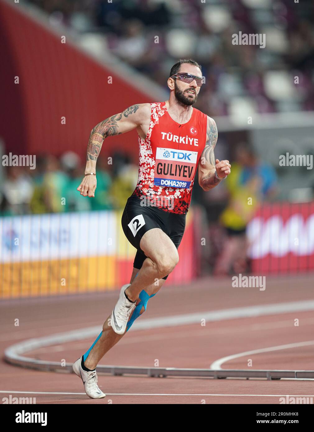 Ramil Guliyev running the 200m at the 2019 World Athletics ...
