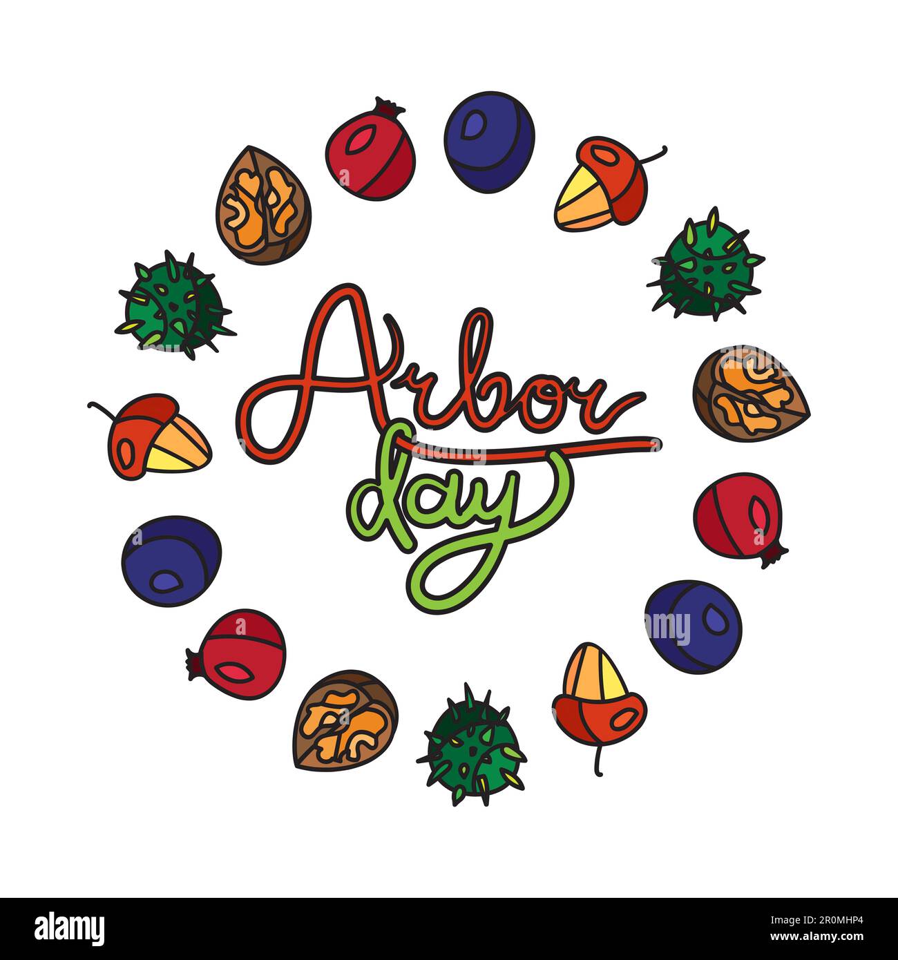Save Our Planet Concept. Arbor Day Greeting for sticker, banner and ...