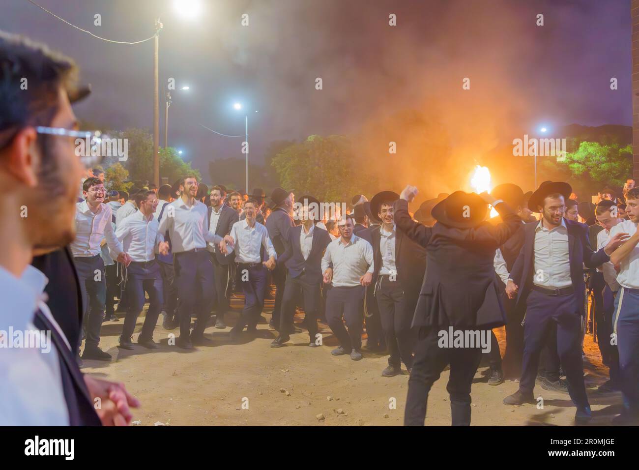 Haifa, Israel - May 08, 2023: Young Ultra-Orthodox Jews dance in circle ...