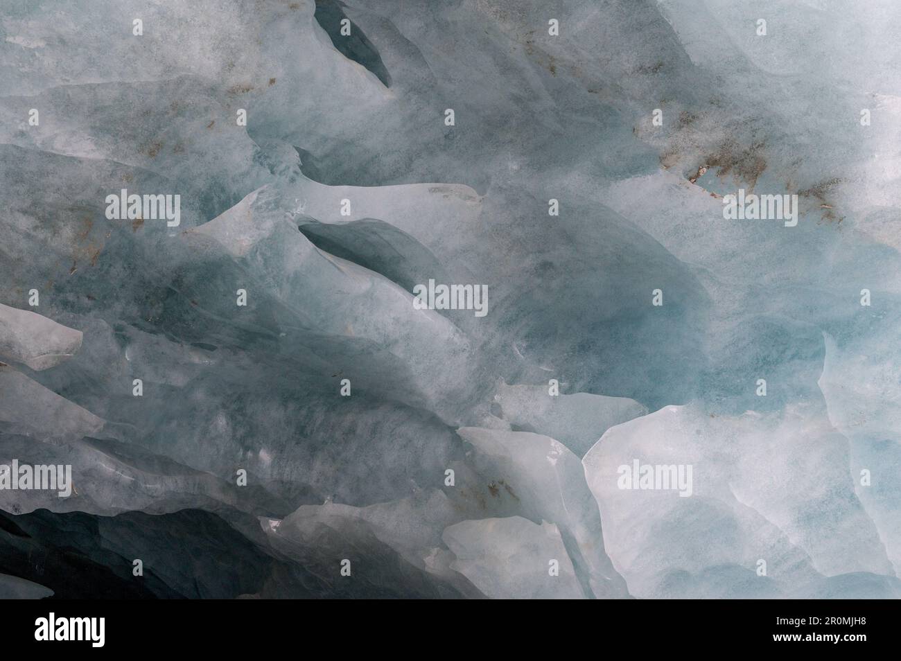 deep blue ice structure in a swiss ice cave in the Valais Alps Stock ...
