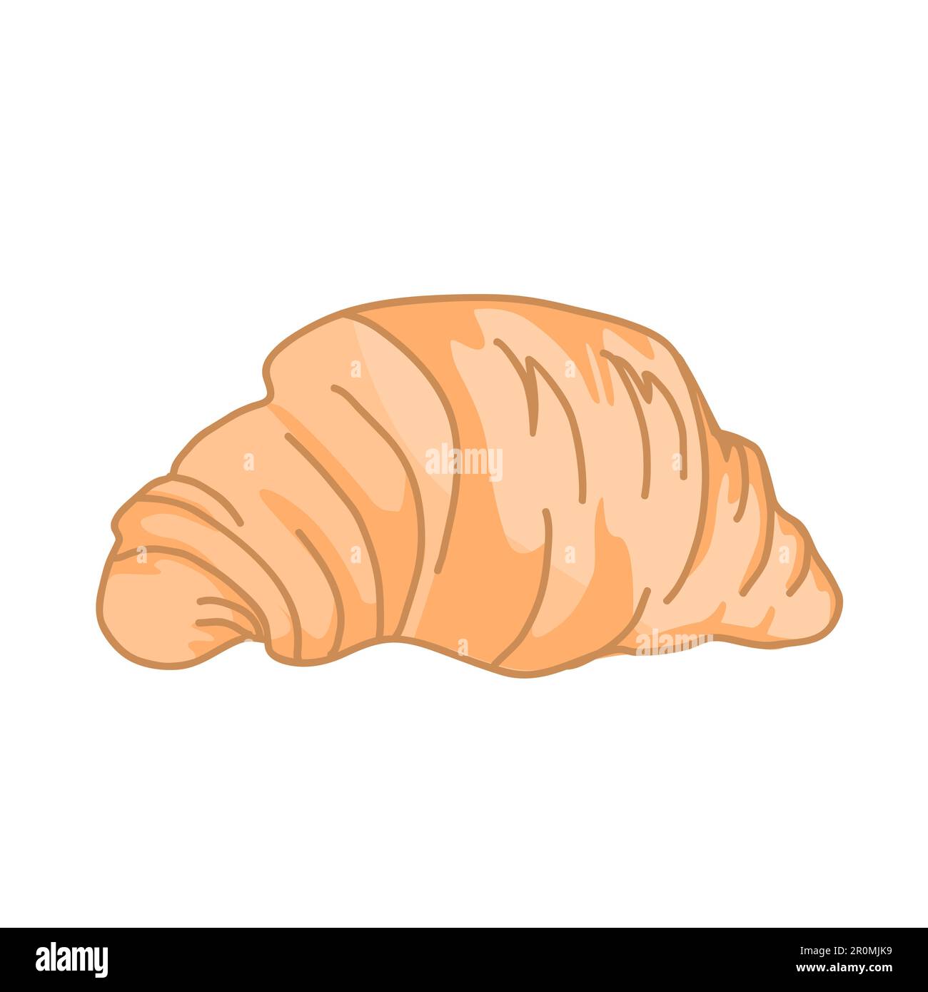 Cartoon French croissant, vector isolated illustration. Dessert, bakery ...