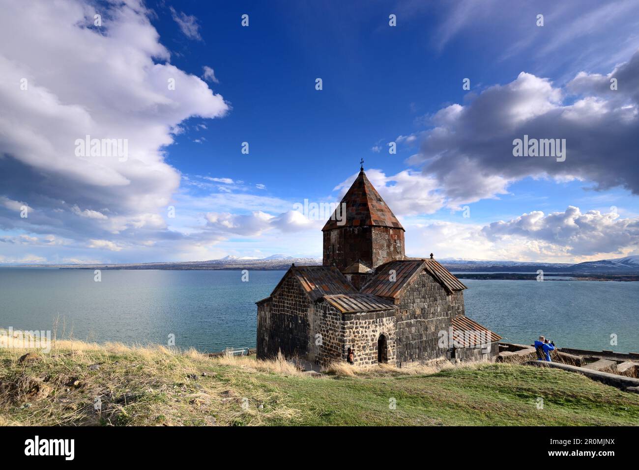 Sevanavank monastery on the Sevan peninsula across the lake, Lake Sevan, Armenia, Asia Stock ...