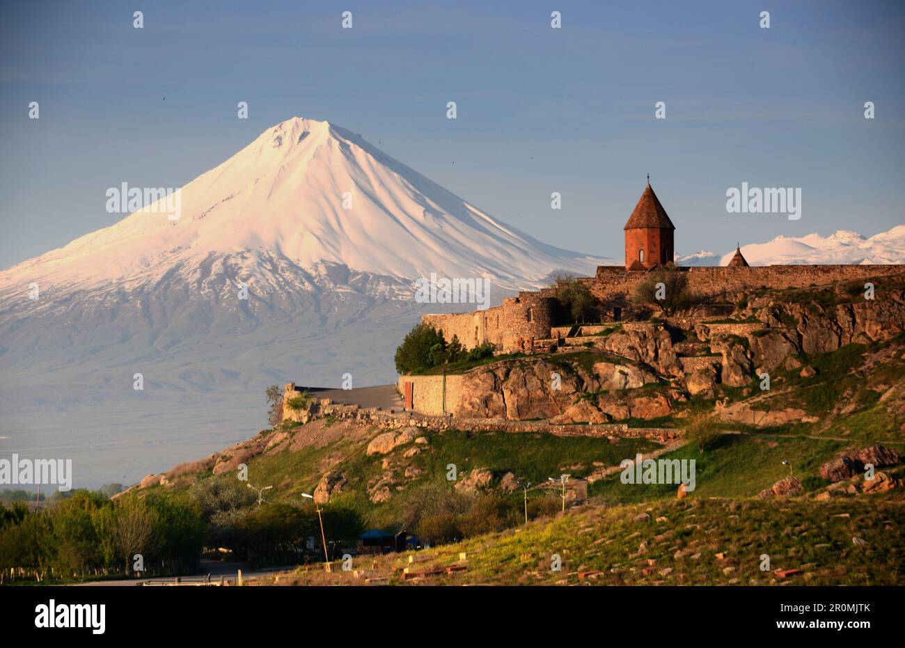The mother of mountains, Mount Ararat and Monastery Chor Wirap, Armenia ...
