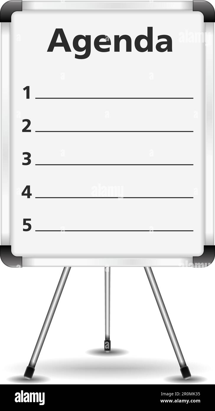 Agenda written on whiteboard, vector eps10 illustration Stock Vector ...