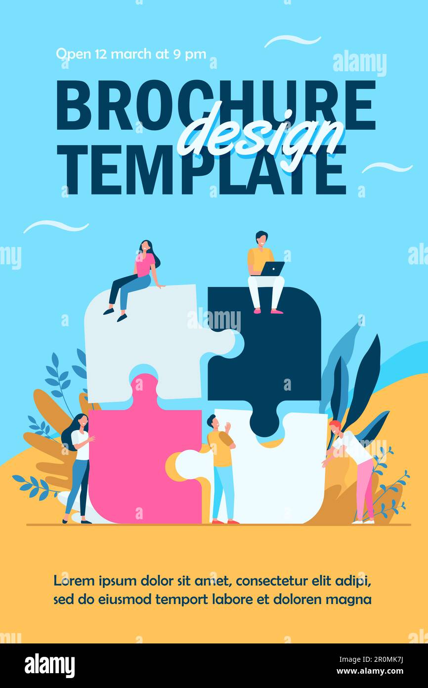 Business team putting together jigsaw puzzle Stock Vector Image & Art ...