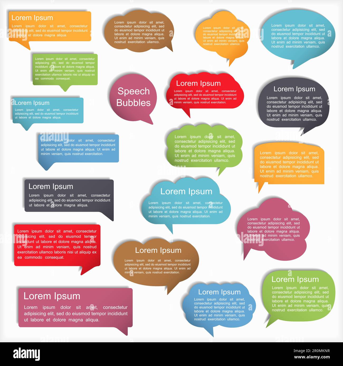 Colored speech bubbles with shadows, vector eps10 illustration Stock ...