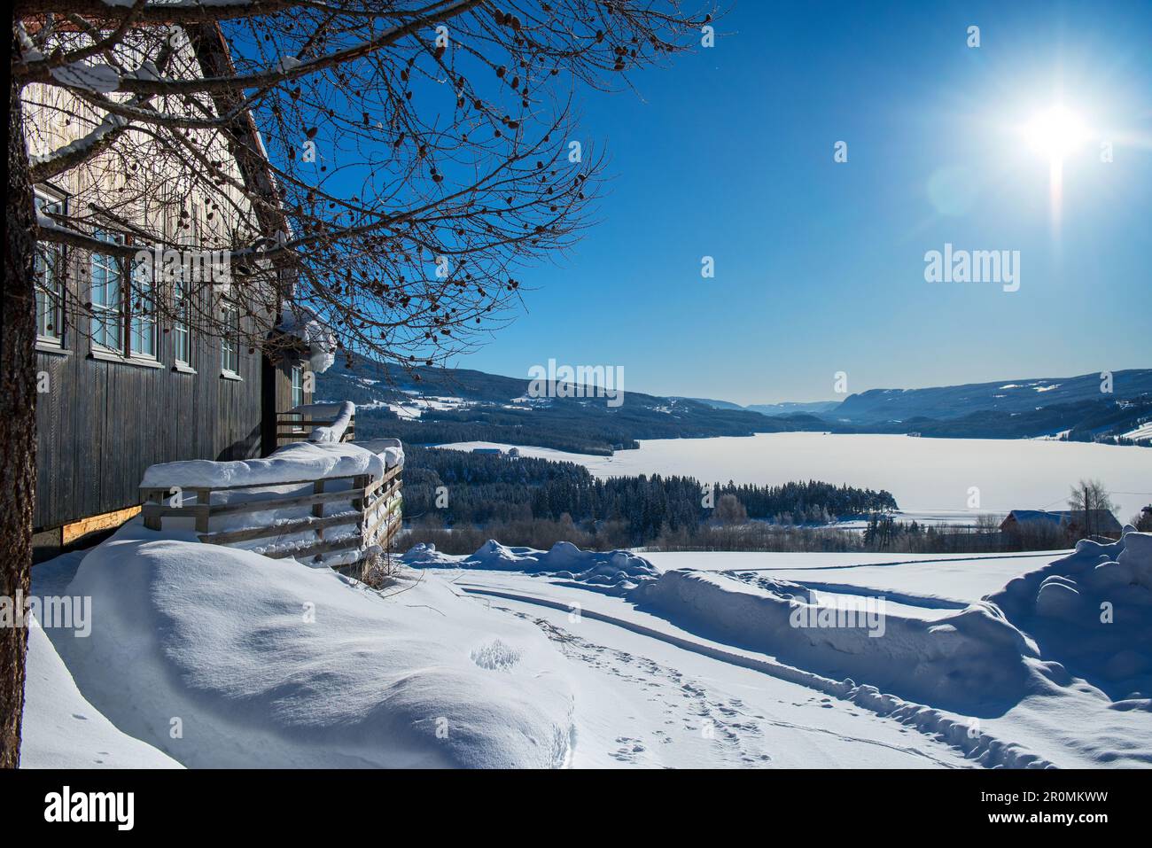 Norway, winter, Suroundings Heggenes,frozen lake Stock Photo - Alamy