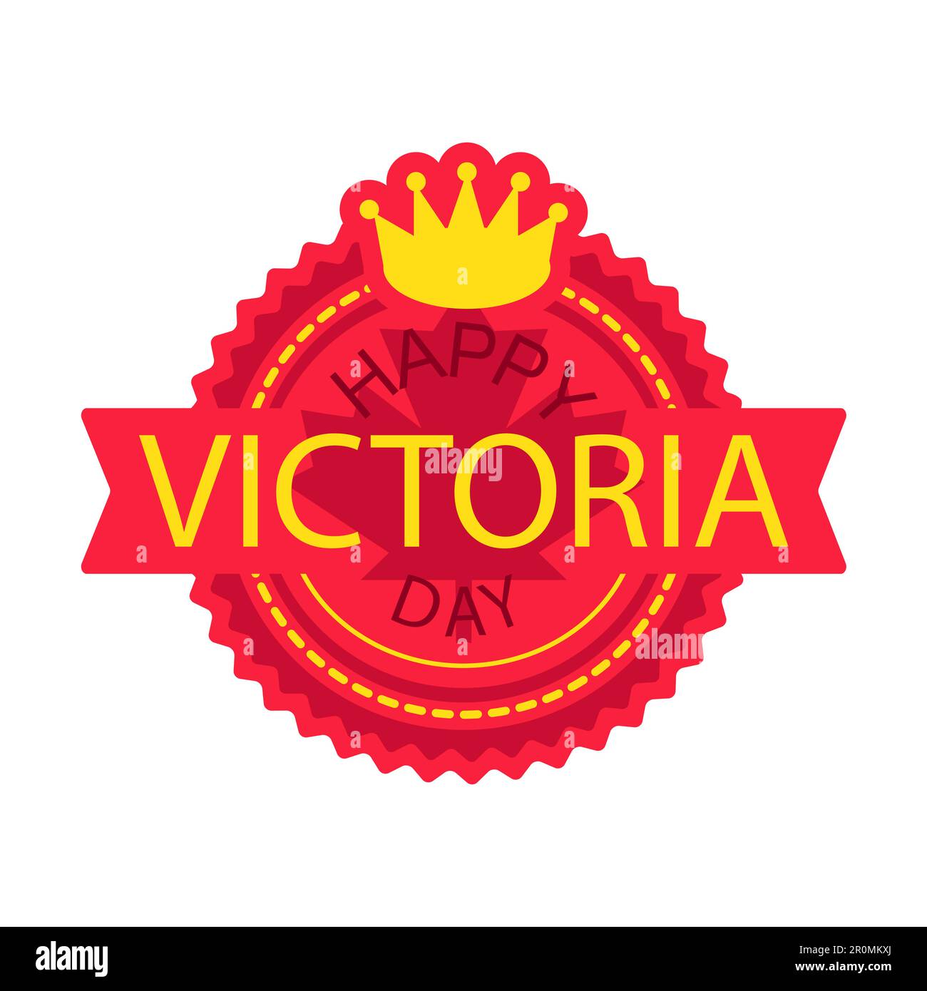 Happy Victoria Day Sticker And Banner With Royal Crown. Vector Stock ...