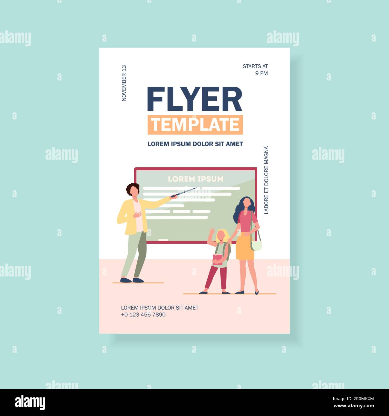 Mom leading child to school class Stock Vector Image & Art - Alamy