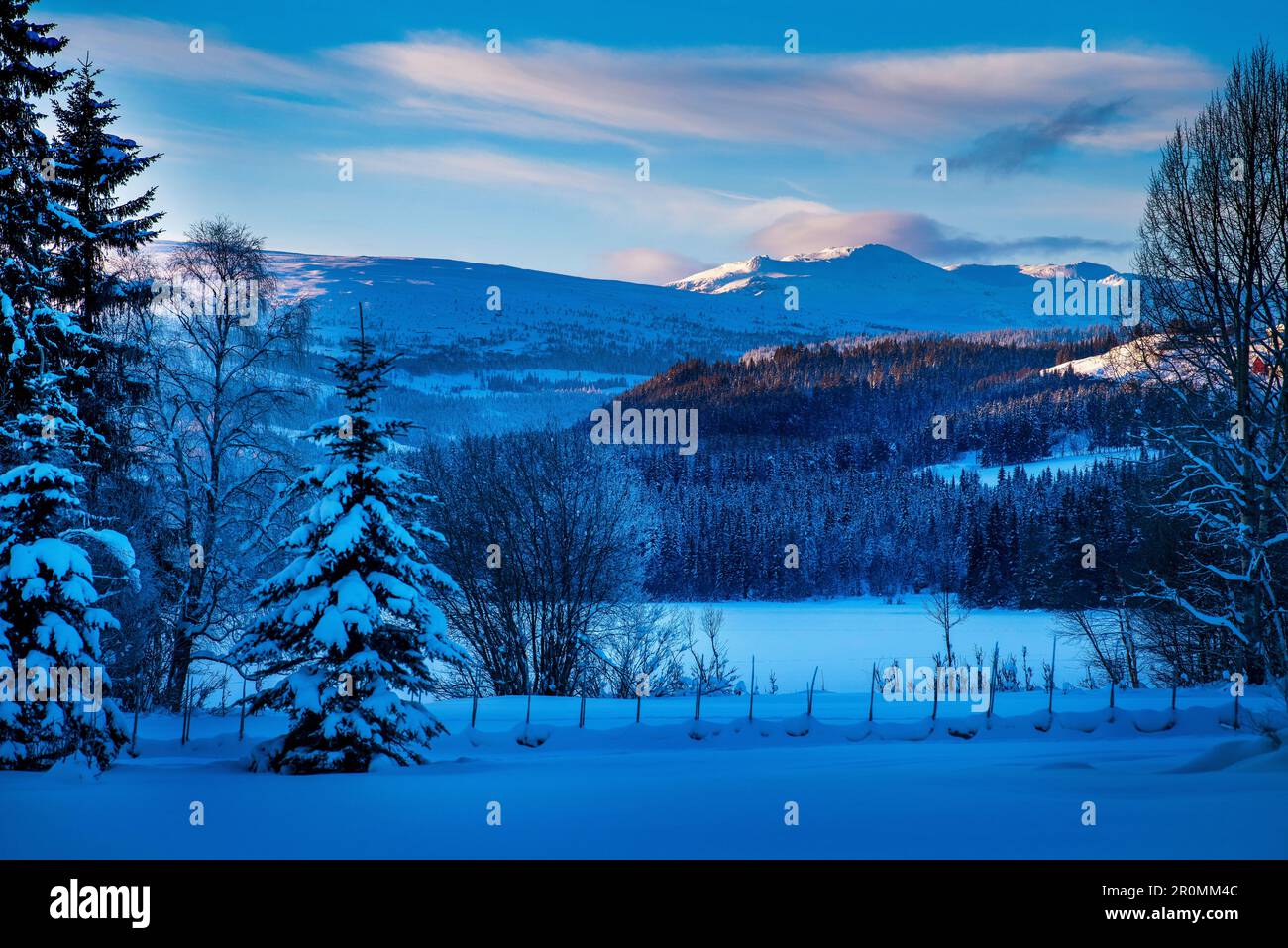 Norway, winter, Heggenes,surroundings ,frozenlake, mountains Stock ...