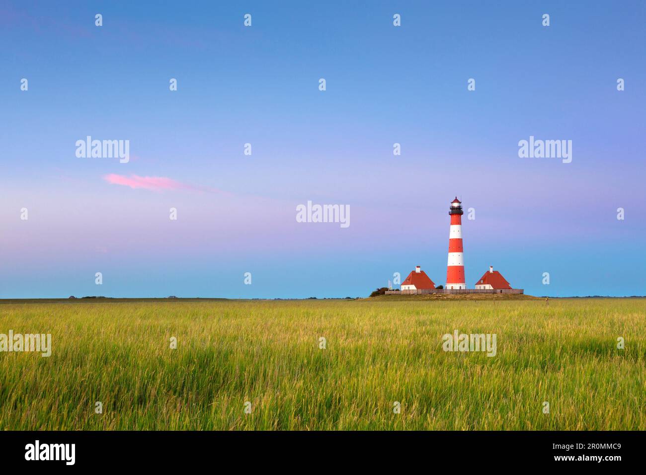 Salt marshes at the lighthouse Westerhever, North Sea, Schleswig ...