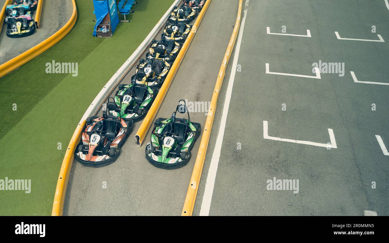 LIMA, 2023. Kartodromo Racing Dakart, A driver in gear and helmet ...