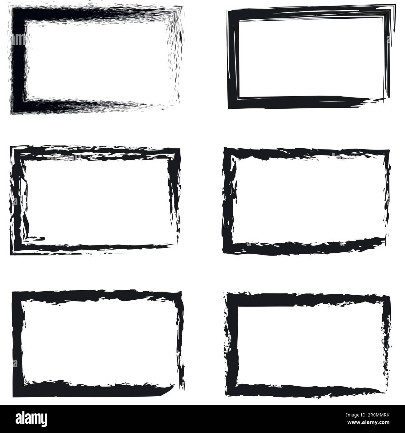 Set of abstract frames for photos or pictures, vector frame painted by ...