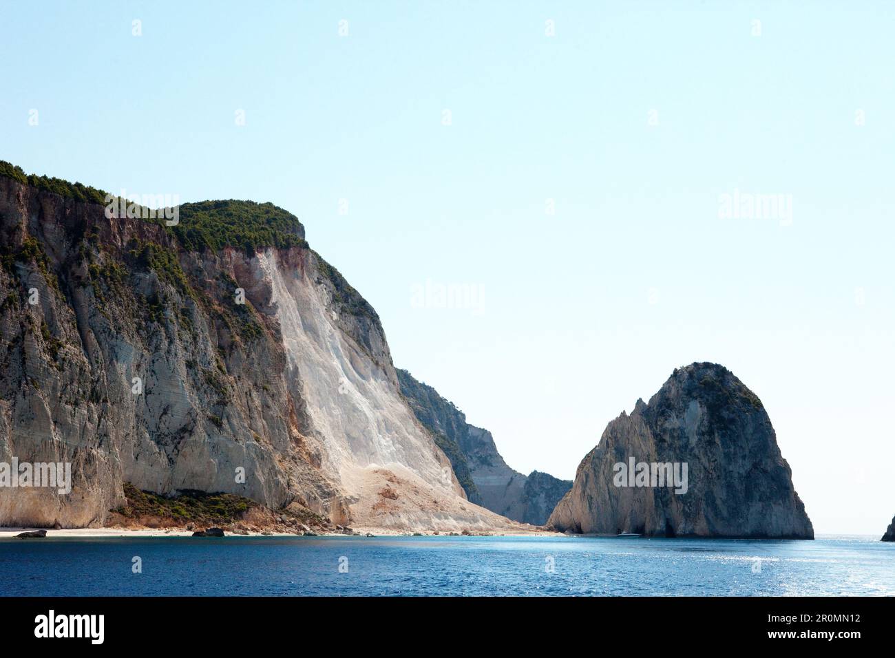 Cliffs at the sparsely populated western coast of Zakynthos, Zakynthos ...