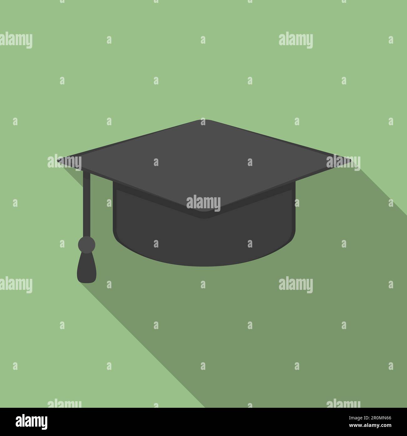 Graduation cap icon, flat design with long shadow, vector eps10 ...