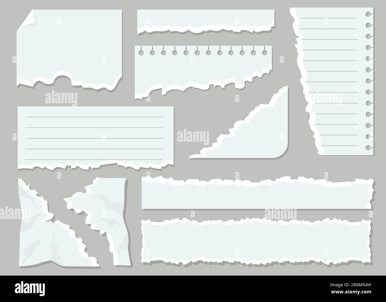White ripped paper sheets flat set for web design Stock Vector Image ...