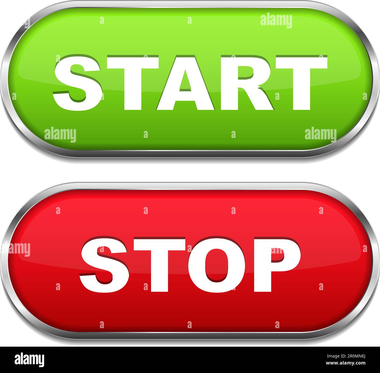 Start and stop buttons, vector eps10 illustration Stock Vector Image ...