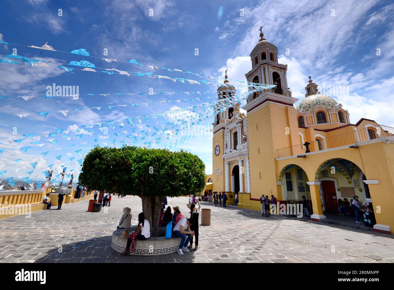 on the forecourt of the pilgrim church on the Tepanapa pyramid of ...