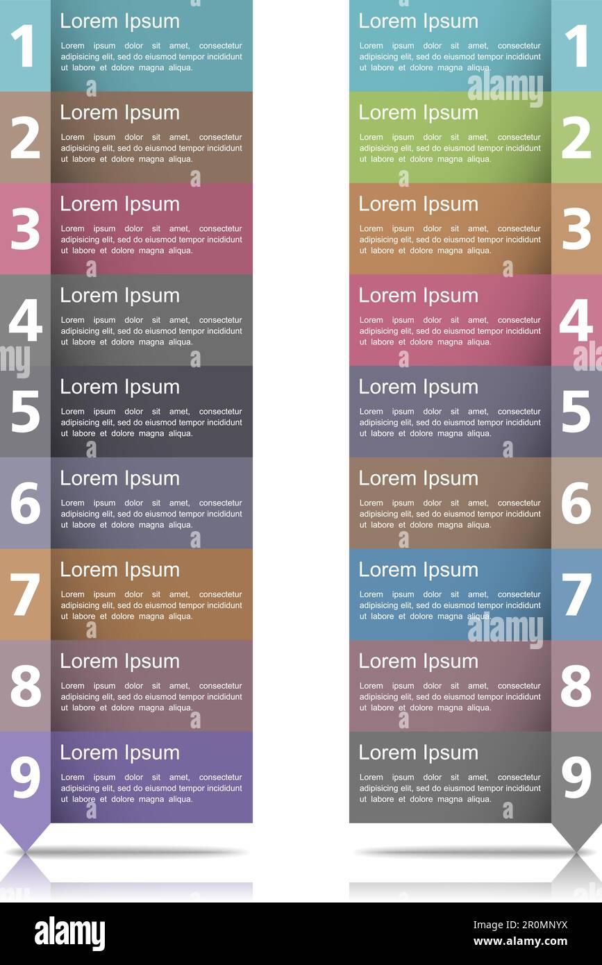 Sequence of elements with numbers and text, vector eps10 illustration ...