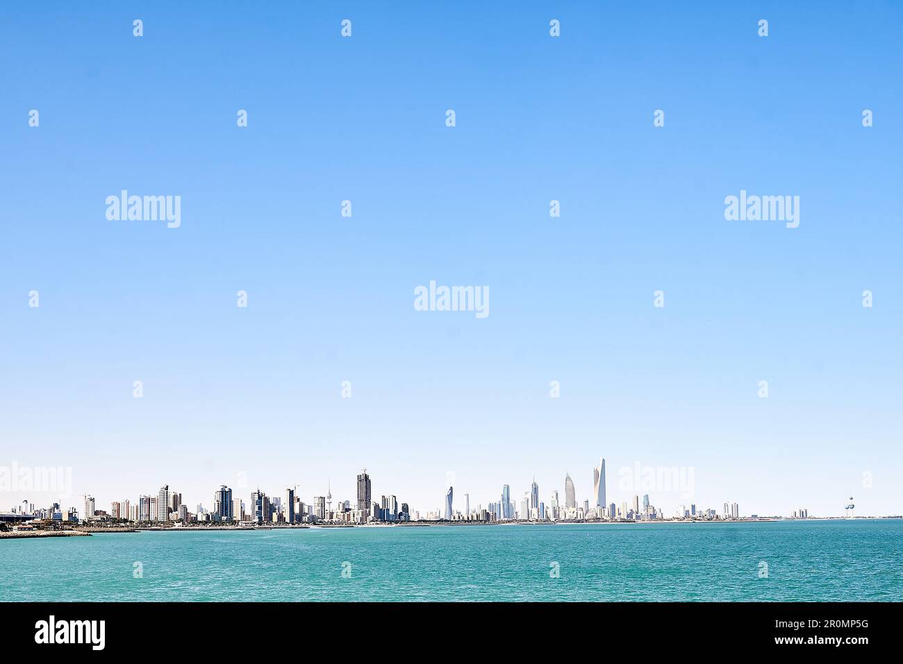 Skyline of Kuwait City, seen from the Persian Gulf Stock Photo - Alamy