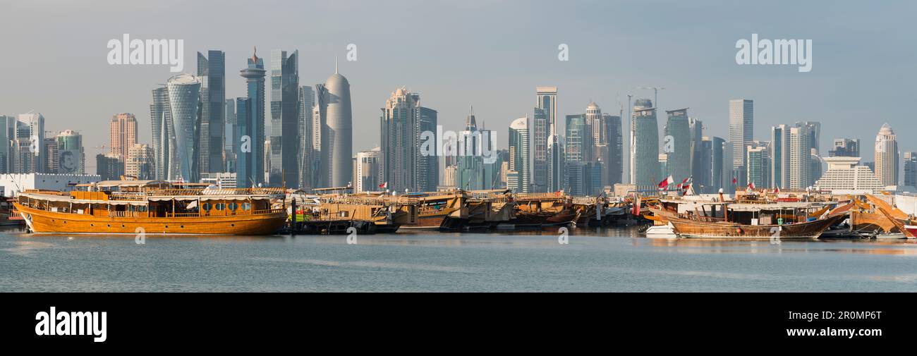 Dhow Harbor, Corniche, Doha, Qatar Stock Photo - Alamy
