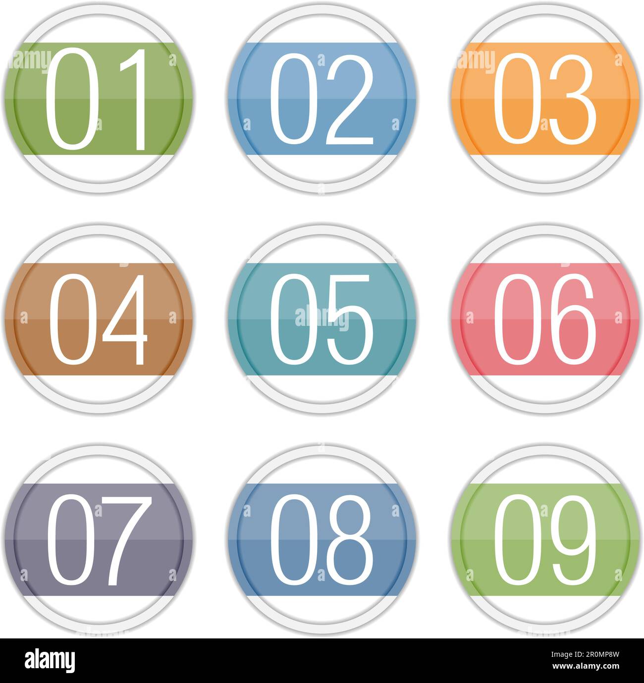 Numbers 1 - 9 in circles, vector eps10 illustration Stock Vector Image ...