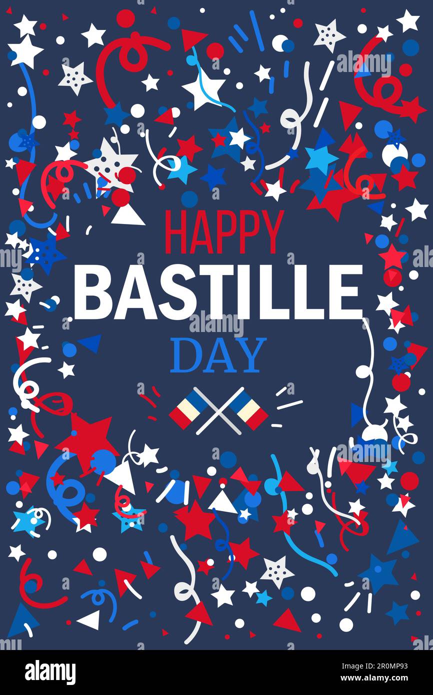 Happy Bastille Day Celebration Banner. France Independence Greeting ...