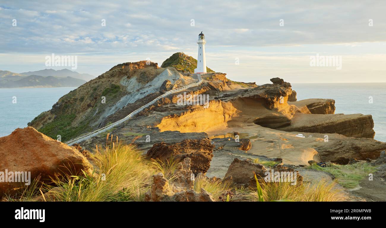 Castle Point Lighthouse, Sandstone, Wellington, North Island, New ...