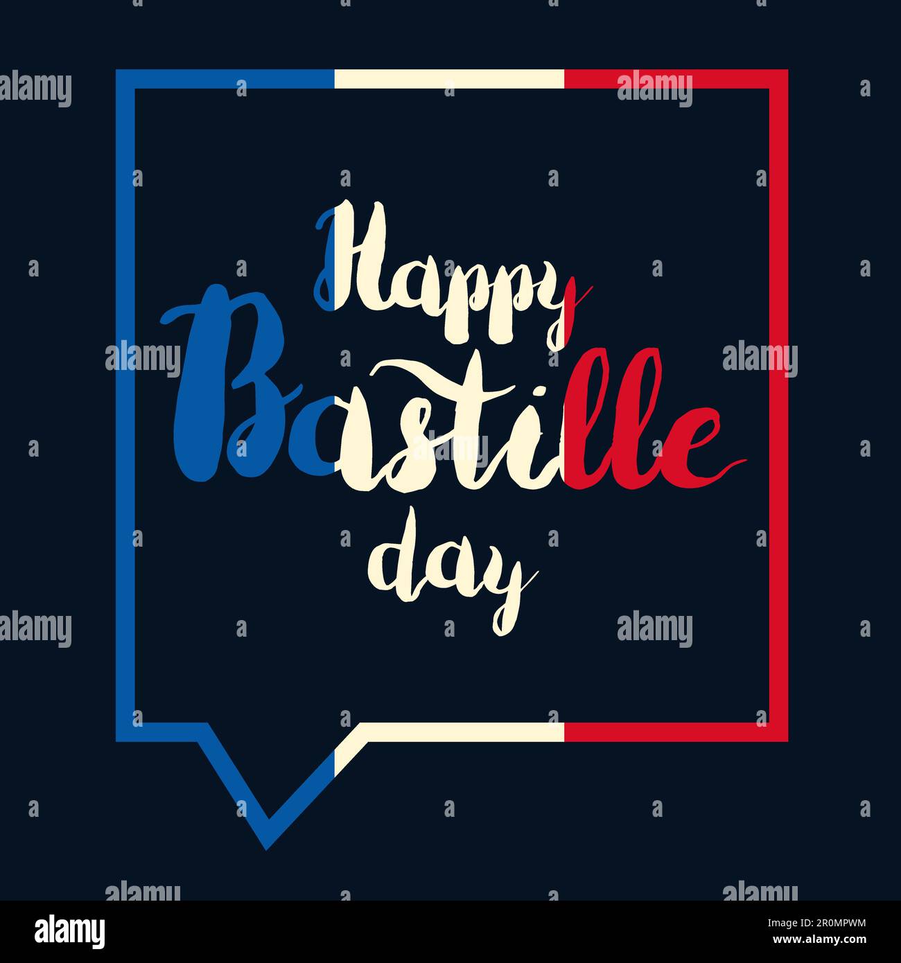 Happy Bastille Day Celebration Banner. France Independence Greeting ...