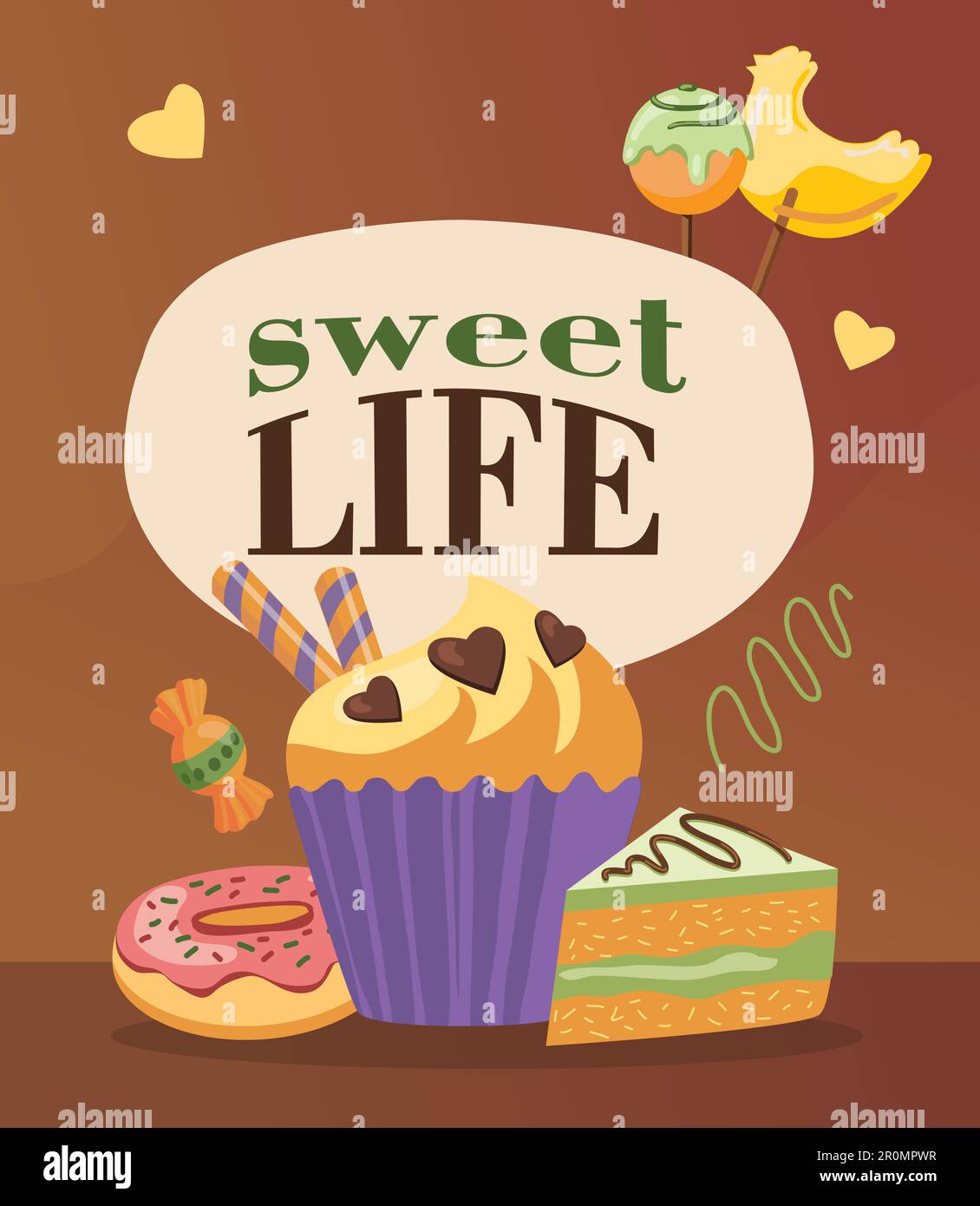 Colorful background design with pastry Stock Vector Image & Art - Alamy