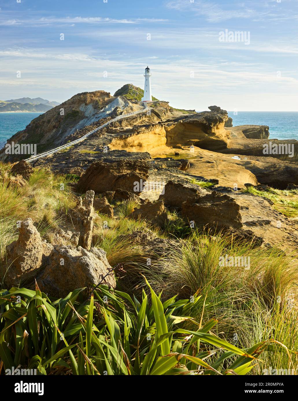 Castle Point Lighthouse, Sandstone, Wellington, North Island, New ...