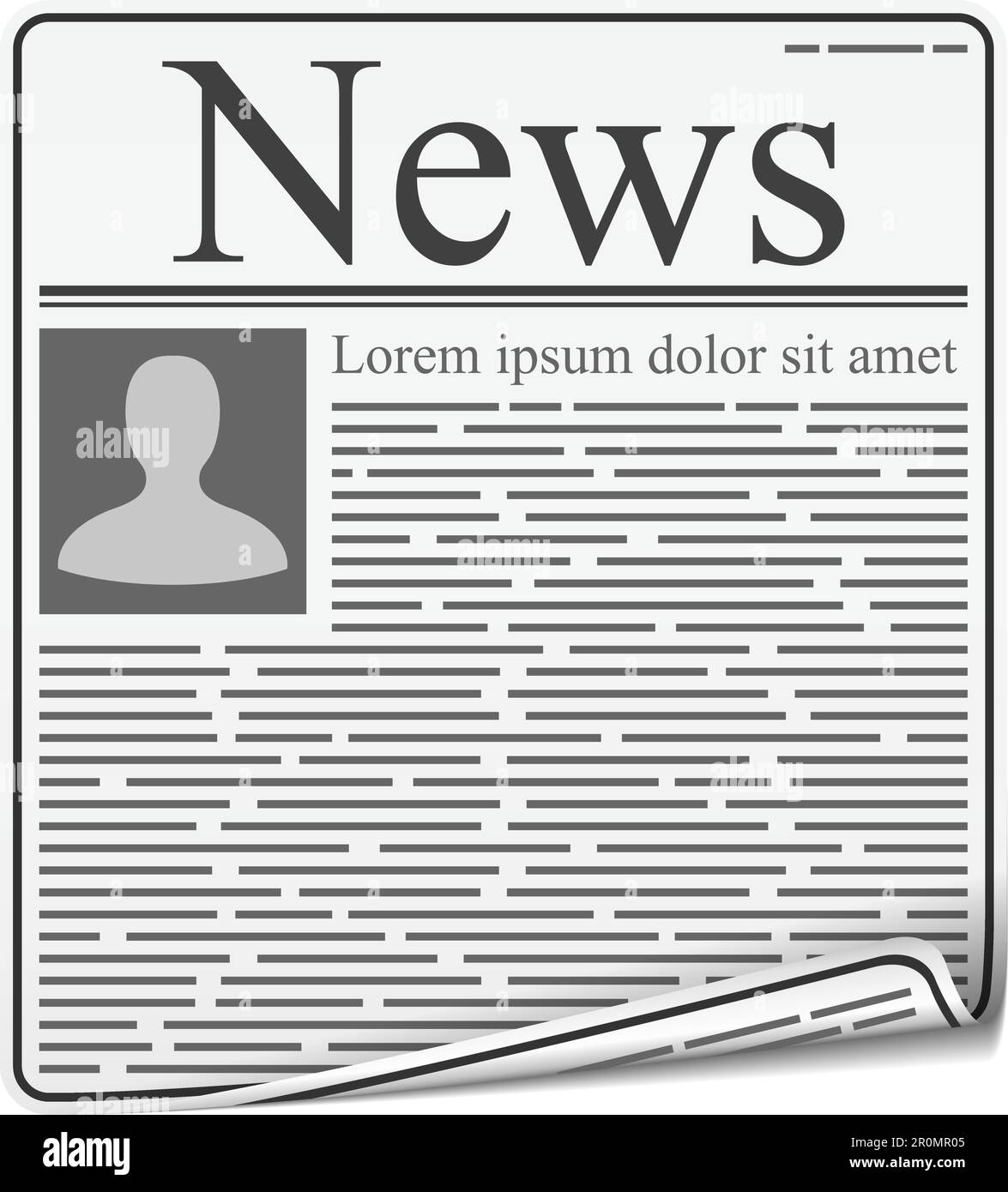 Newspaper page on white background, vector eps10 illustration Stock ...