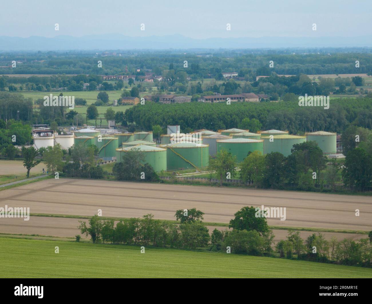 Oil refinery plant at cloudy day.Ecosystem and healthy environment ...