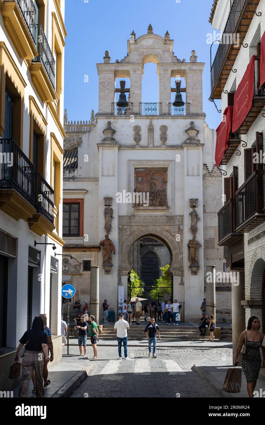 One of the gates of the Cathedral in Sevilla, Andalusia, Spain Stock ...