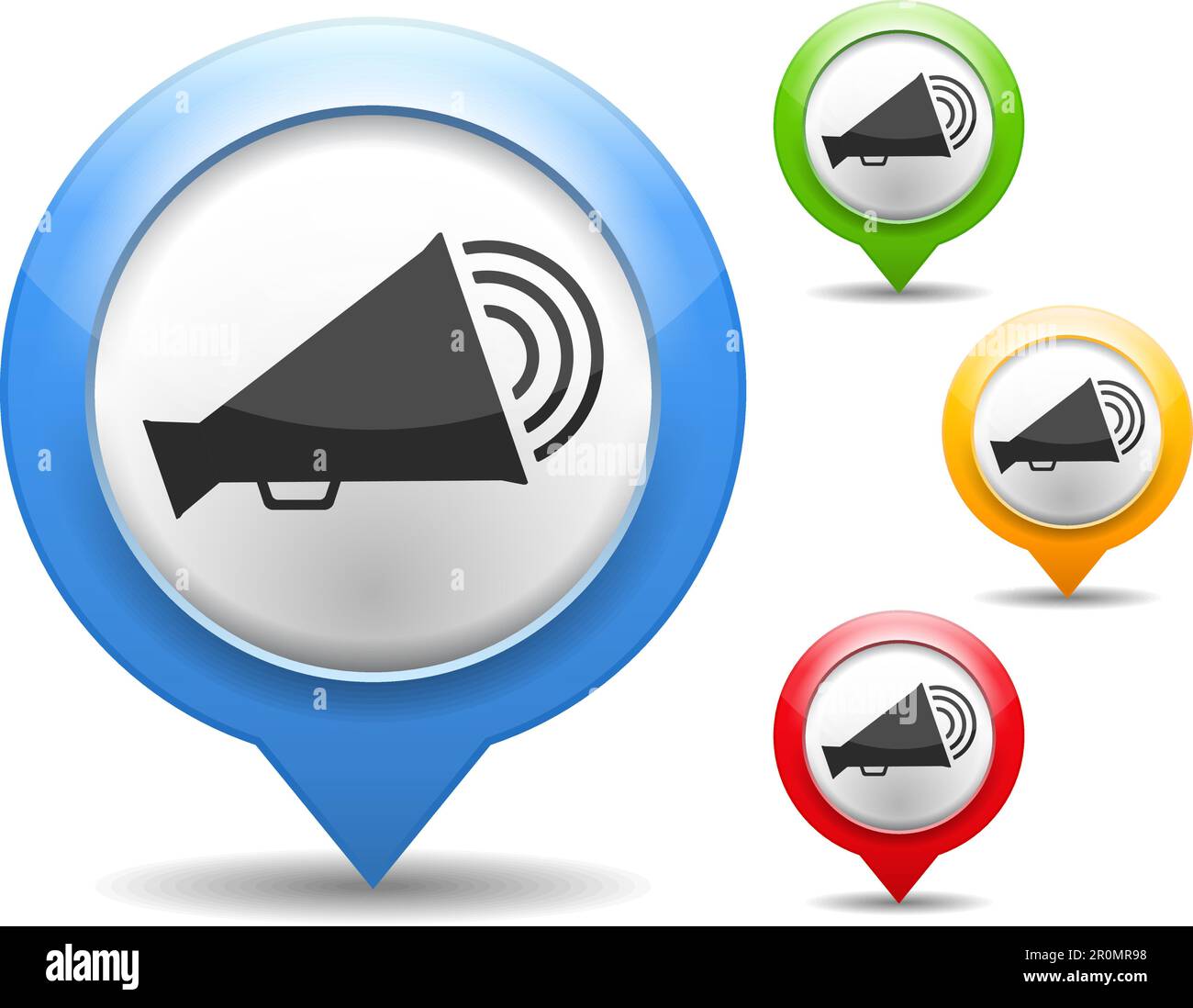 Megaphone icon, four colors, vector eps10 illustration Stock Vector ...