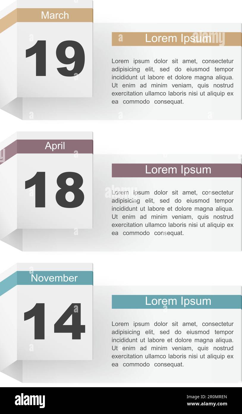Calendar of events - calendar page with date and place for your text ...
