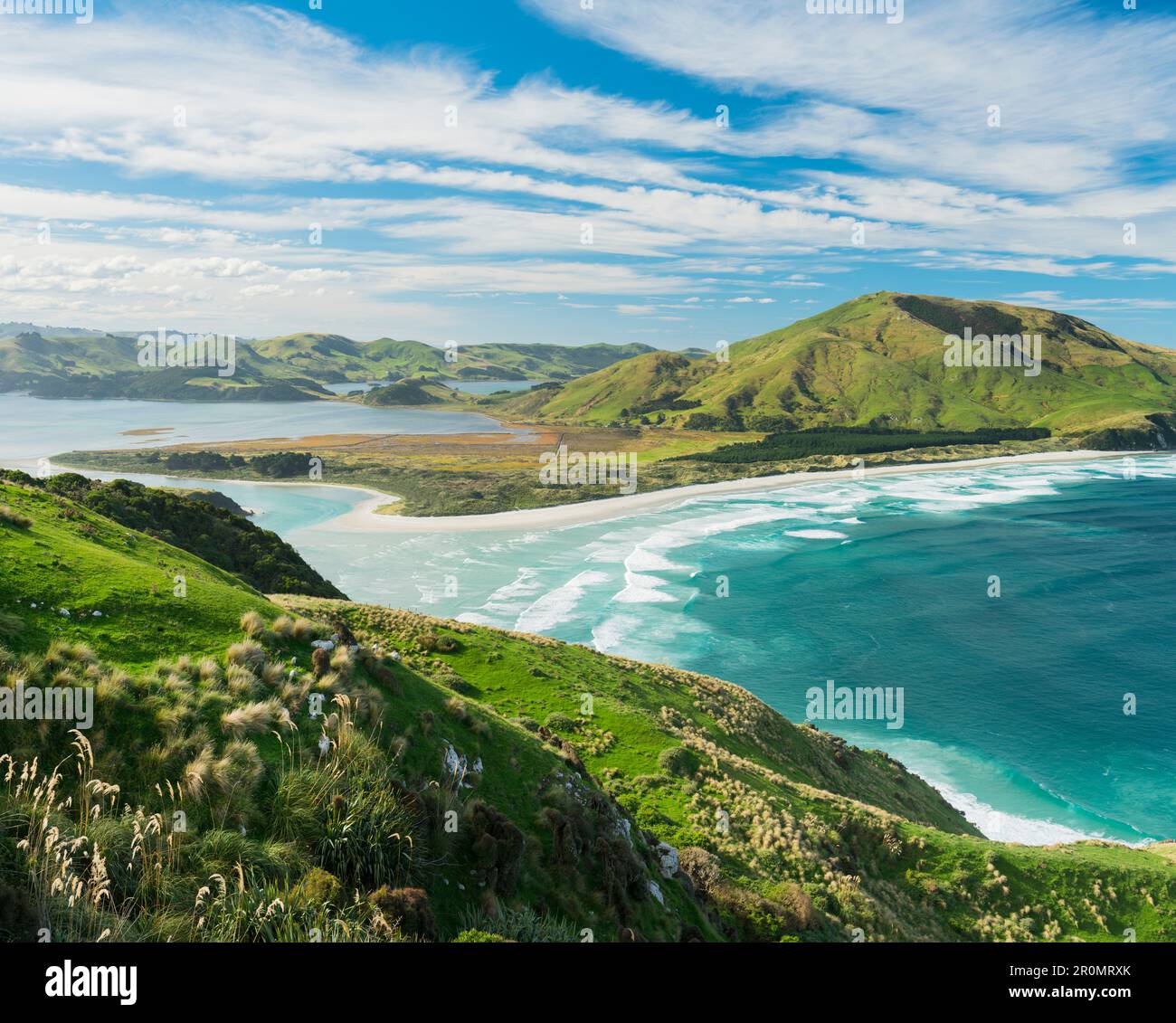 Allans Beach from Sandymount Recreation Reserve, Otago, South Island ...