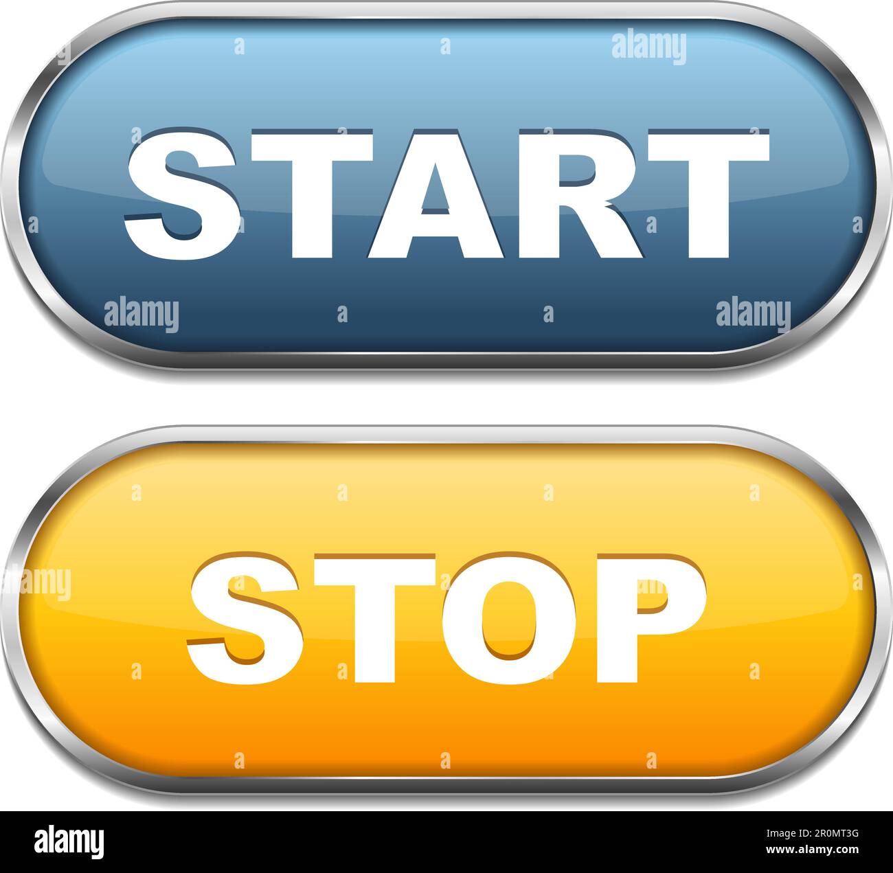 Start and stop buttons, vector eps10 illustration Stock Vector Image ...