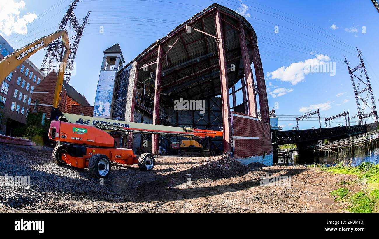 NORWALK, CT, USA - MAY 6, 2023: IMAX Theater building demolishing on ...