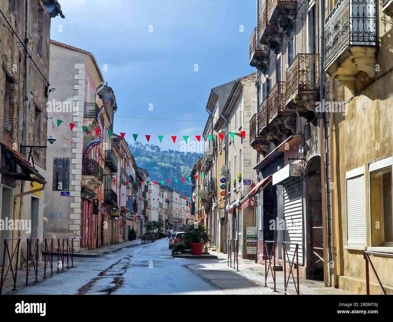Victor Hugo street, Bessèges, Gard, France Stock Photo - Alamy