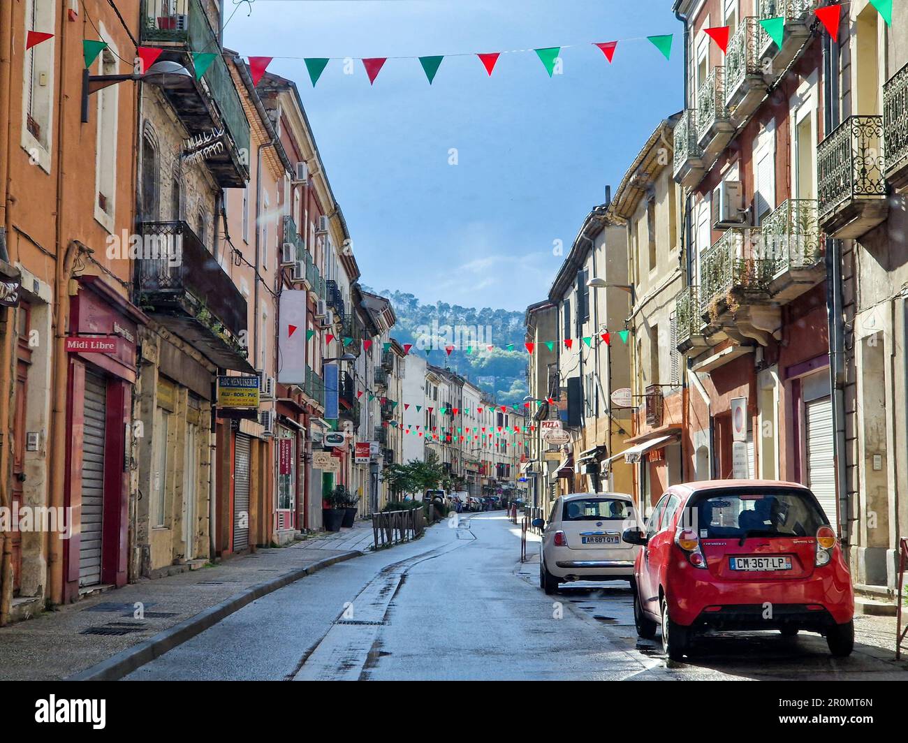 Victor Hugo street, Bessèges, Gard, France Stock Photo - Alamy