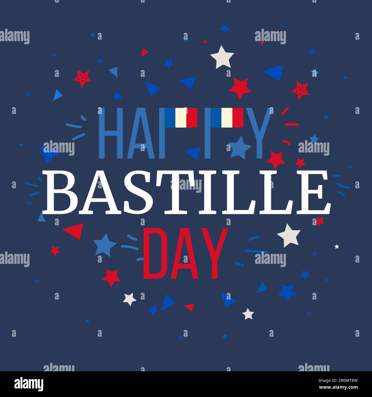 Happy Bastille Day Celebration Banner. France Independence Greeting ...