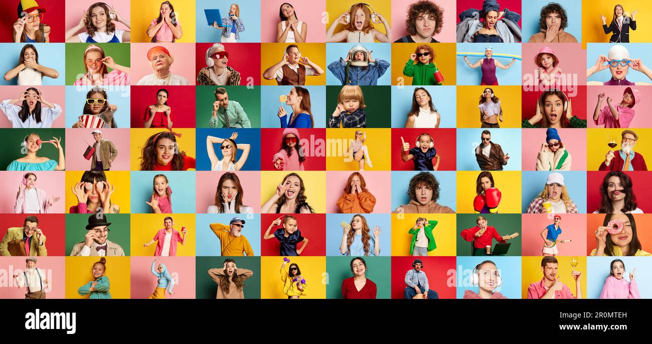 Multiple portraits of happy kids hi-res stock photography and images ...