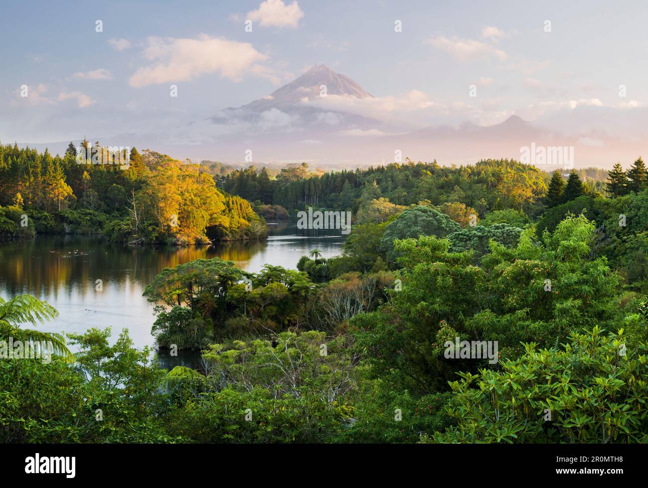 Lake Mangamahoe, Mount Taranaki, North Island, New Zealand, Oceania ...
