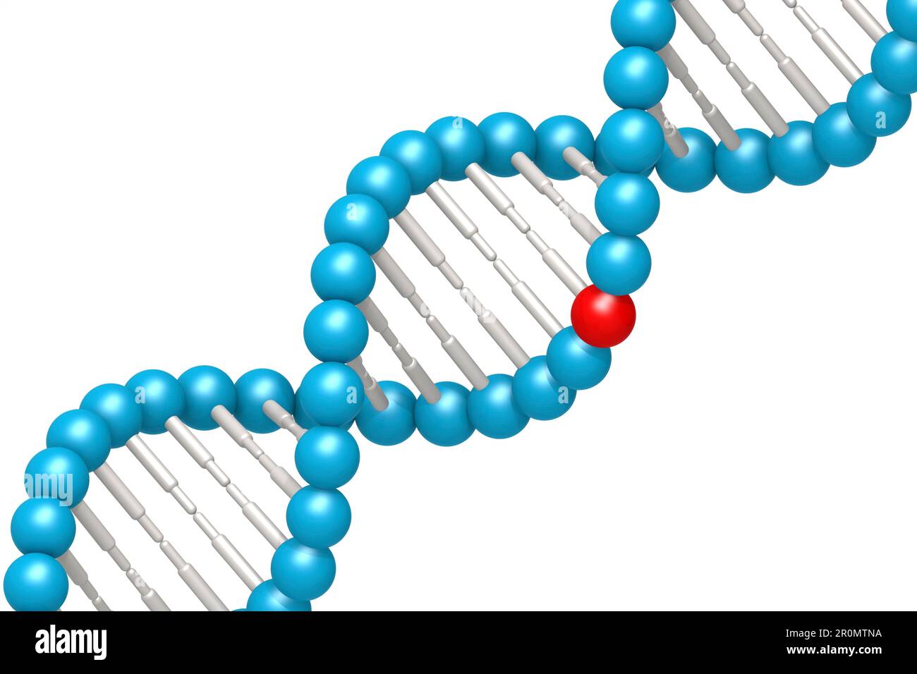 DNA model with blue and red elements, 3d rendering Stock Photo - Alamy