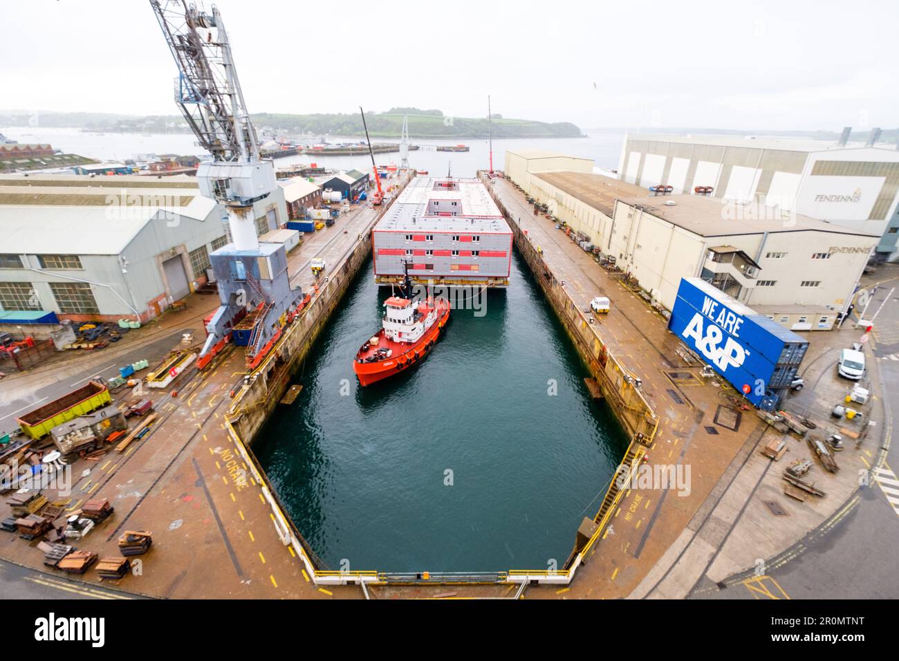 Three storey migrant barge arrives in cornwall hi-res stock photography ...