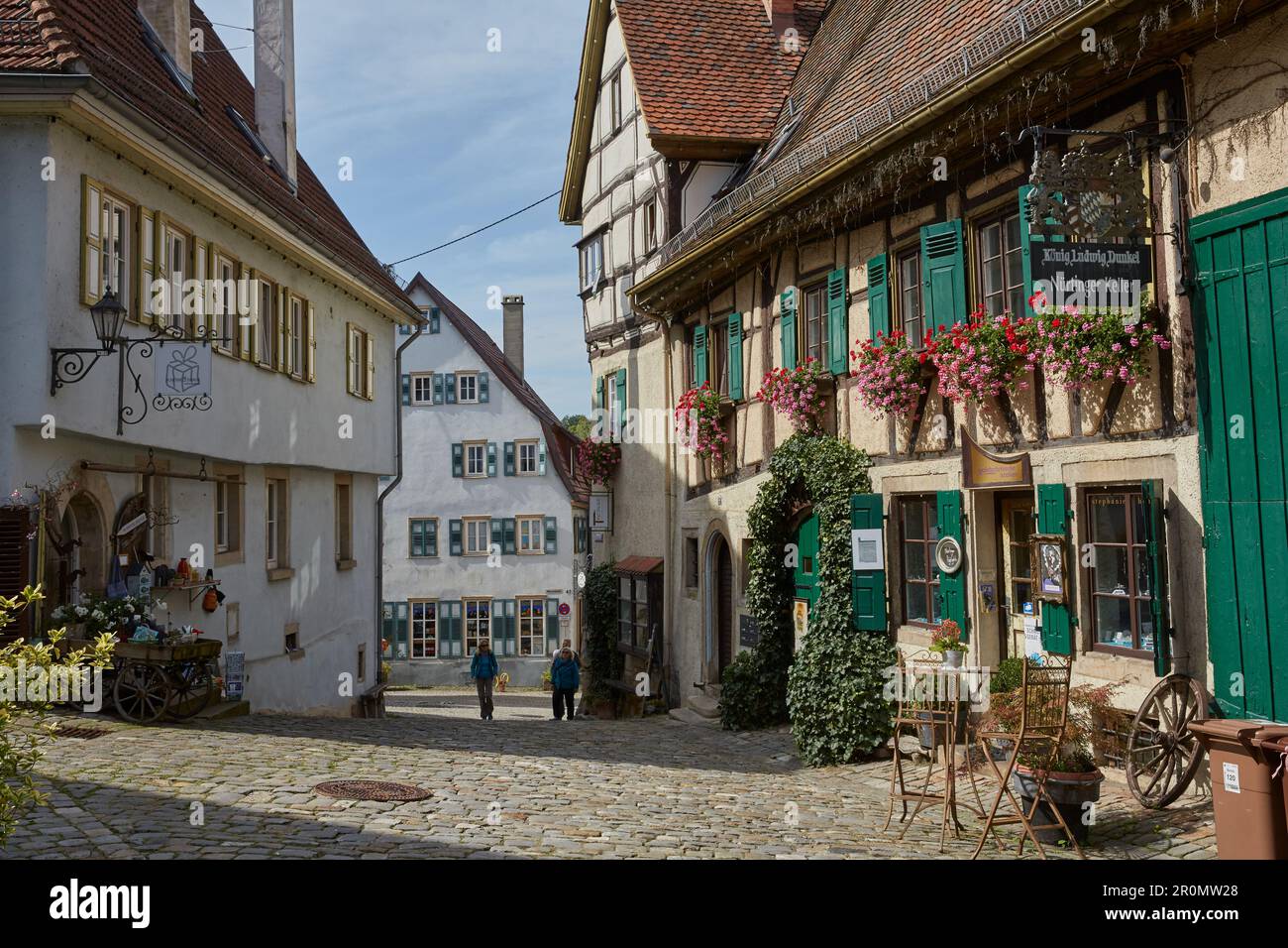 Old town with half-timbered houses in Nürtingen am Neckar, Baden ...